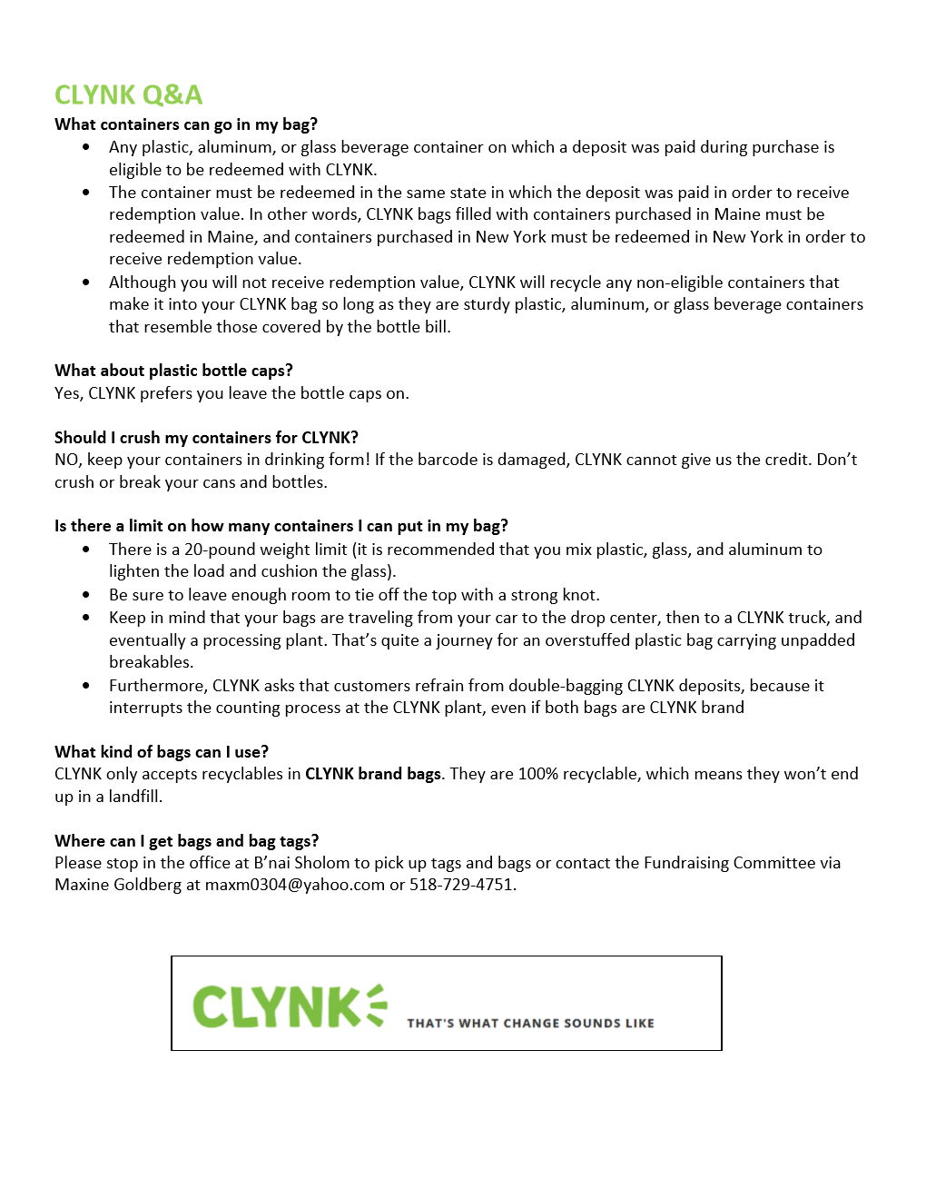 CLYNK Q and A | B'nai Sholom Reform Congregation - Reform Temple in ...